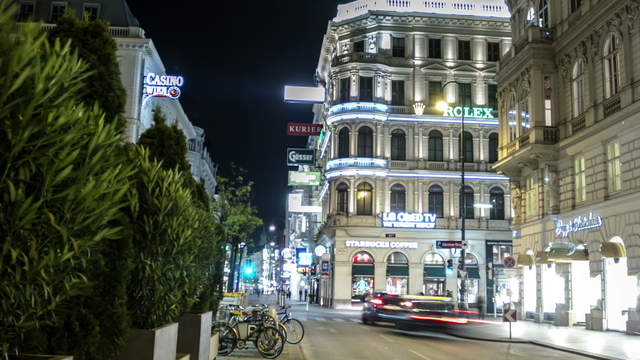 Timelapse Stock Footage Video - Kaerntner street Vienna at night ...